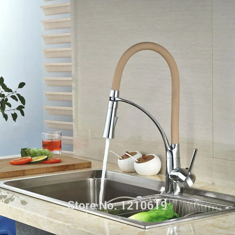 Newly Dark Pink Chrome Kitchen Pull Down Sink Faucet Single Handle ...