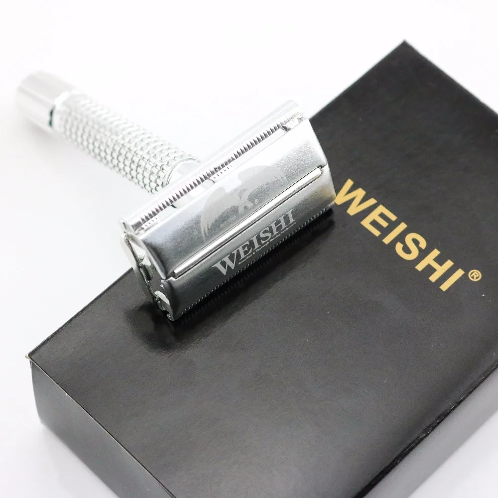 WEISHI Double Edge Butterfly Safety Razor 2003 M Silvery Shaving Razor ...