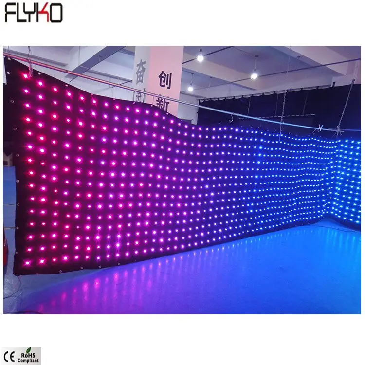 Flyko Hot Sales Foldable Fireproof Led Video Cloth Led Stage Curtain ...