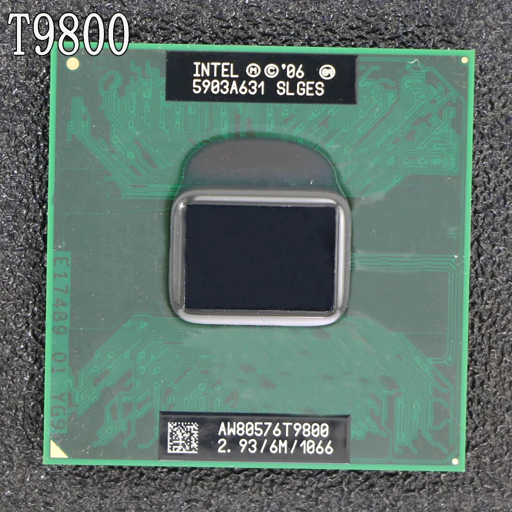 Free Shipping intel CPU laptop Core 2 Duo T9800 CPU 6M Cache/2.93GHz ...