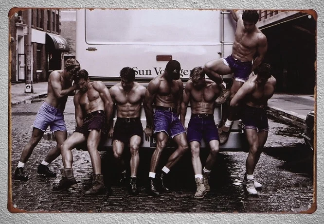 1 pc Workers sport muscles Bodybuilders Tin Plate Sign wall man cave ...