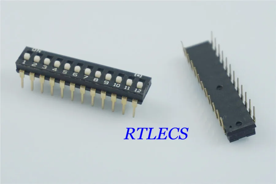 50pcs Dip Switches SPST 12 Position 2.54mm 0.100" Slide Standard ...