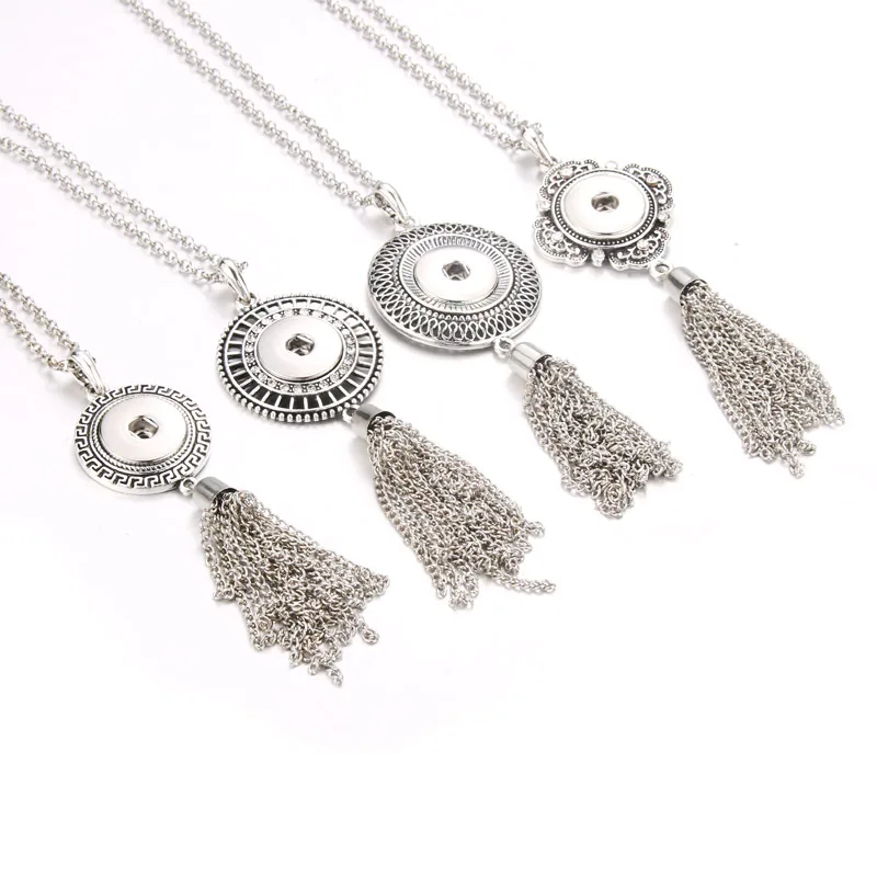 New-Snap-Jewelry-Snap-Button-Necklace-Round-rhinestone-Pendant-Necklace ...