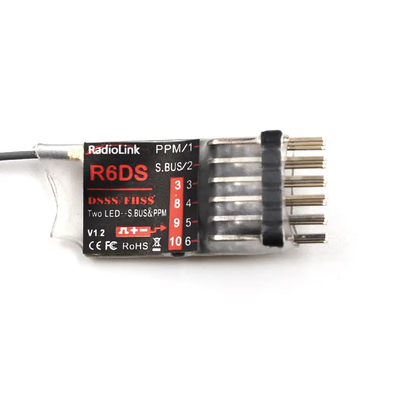 Radiolink R6DS Upgraded R6D 6CH 2.4G DSSS Receiver for AT9 S AT10 ...