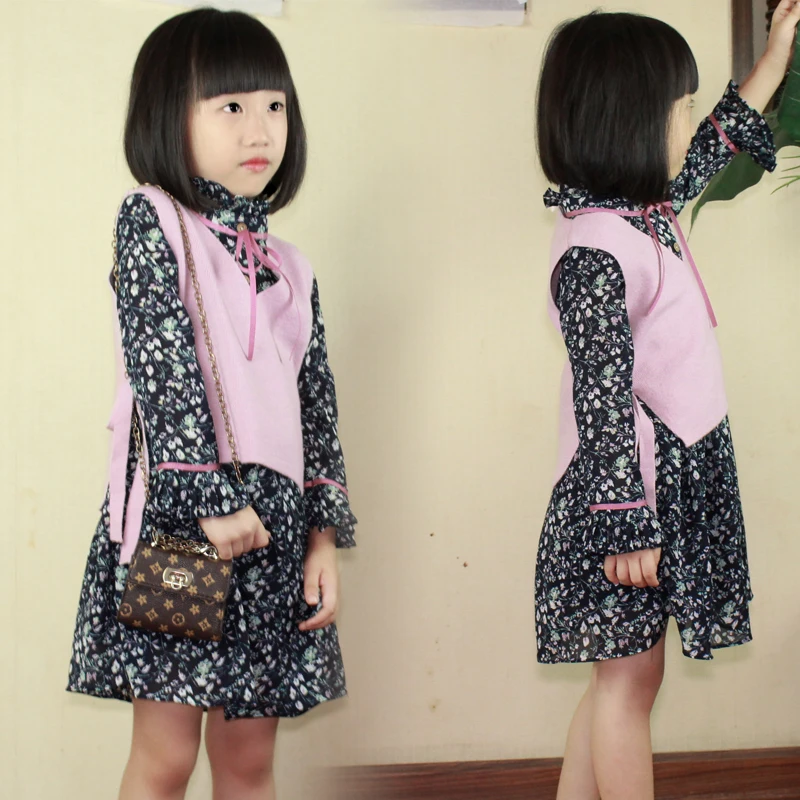 Baby girl sweet dress kids chiffon floral princess clothes toddler ...