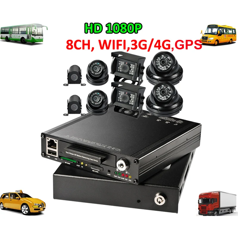 4G/3G WIFI 8 Channel Full HD 1080P HDD Mobile DVR for Vehicles Coach ...