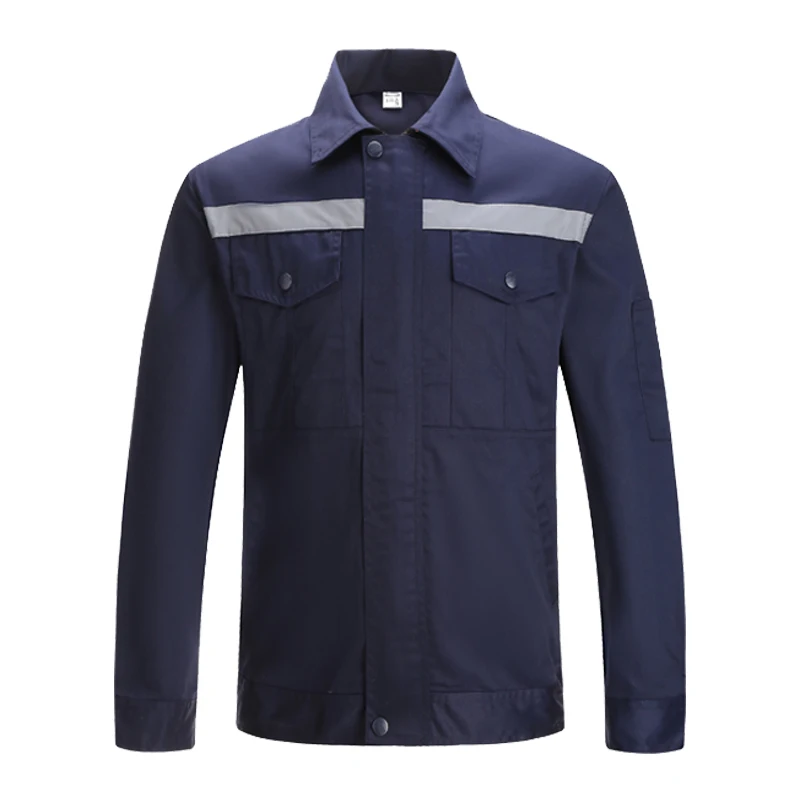 Long Sleeve Work Uniforms Top Work Jacket Navy Blue Work wear Mechanic ...
