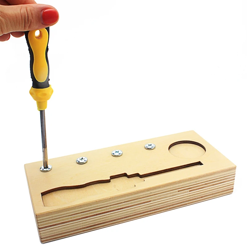 Montessori Baby Wooden Toy Screw Bolts Sets Screwdriver Educational Toy ...