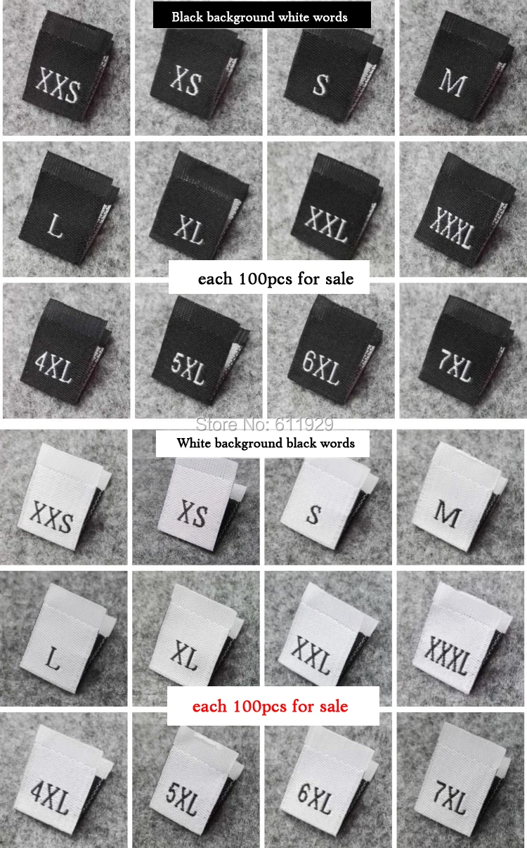 wholesales clothing size labels with cut and fold/number tags/kids size ...