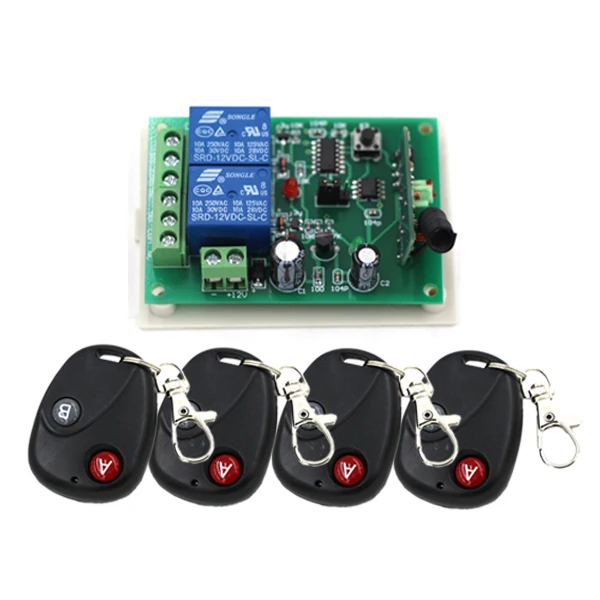 DC 12V 24V Wireless Remote Control Switch 2CH Relay Remote Switch ...