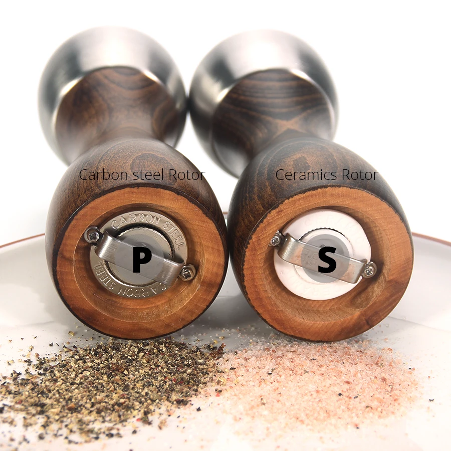 Classic Manual Spice Grinder - PRO Design in Solid Wood & Carbon Steel ...