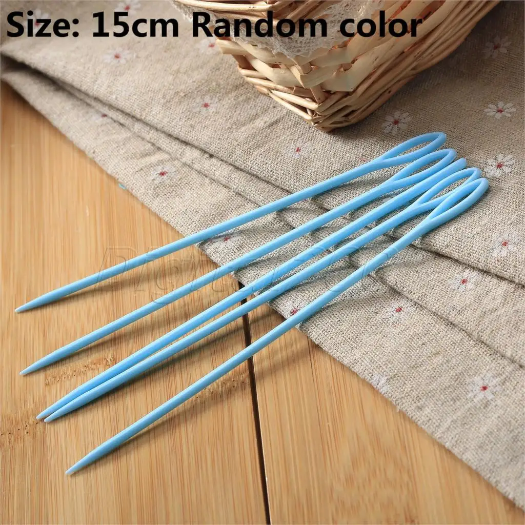 5X Plastic 15cm Threading Darning Needles Stitchery Needles Large Eye ...