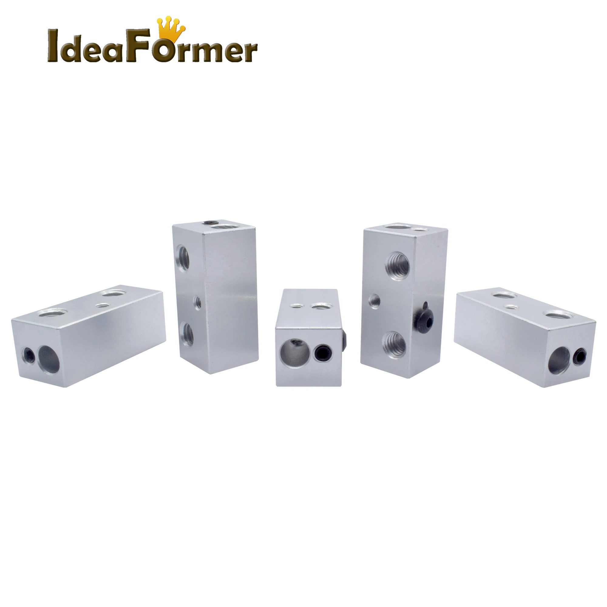 3D printer 2 in 1 out Aluminum Heating block for E3D I3 Printer multi ...