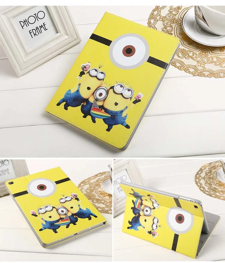 Cartoon minion case for new Ipad 9.7inch 2017 version,Leather folio ...