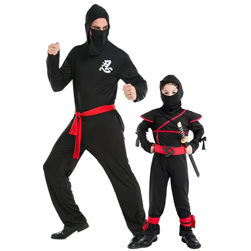 Father Child Japanese Ninja Masked Warrior Impersonate Suit Stage ...