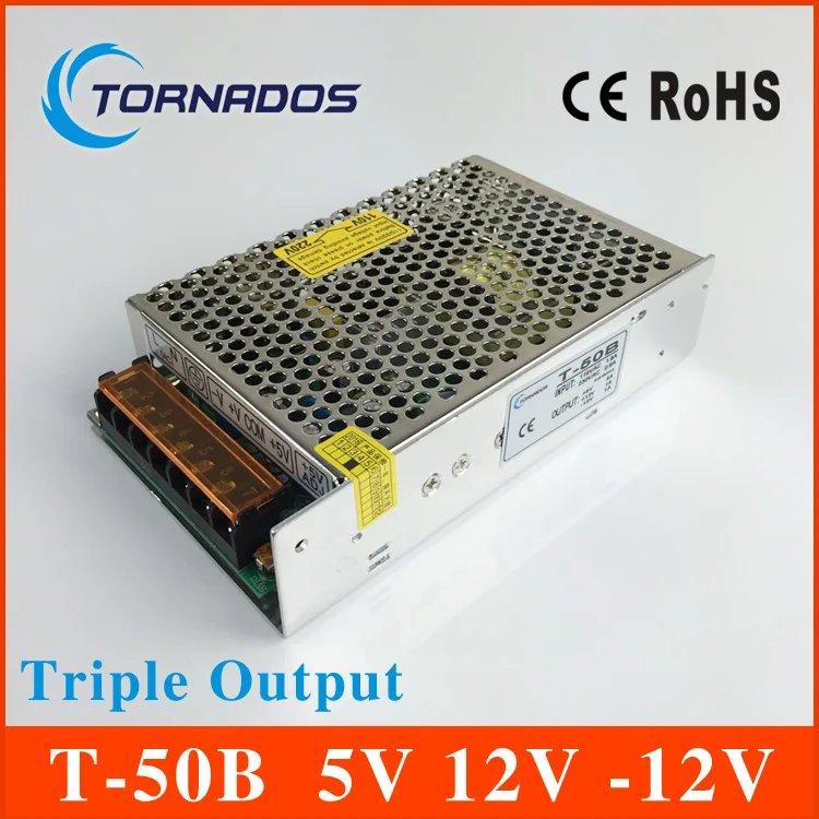 50W Triple Output power supply 5V 5A 12V 1A 12V 1A ac to dc power ...