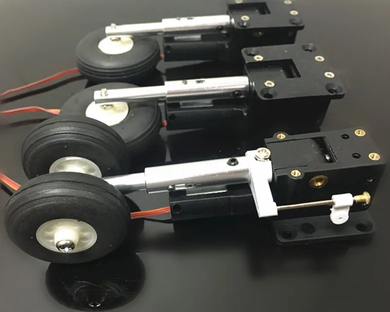 Metal electric retract landing gear shock absorbed with Dual nose wheel ...