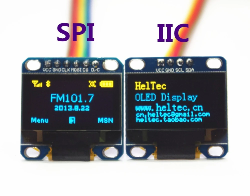 High Quality Q0.96inch I2C IIC&SPI Oled Module Yellow Blue12864 /3.3V ...