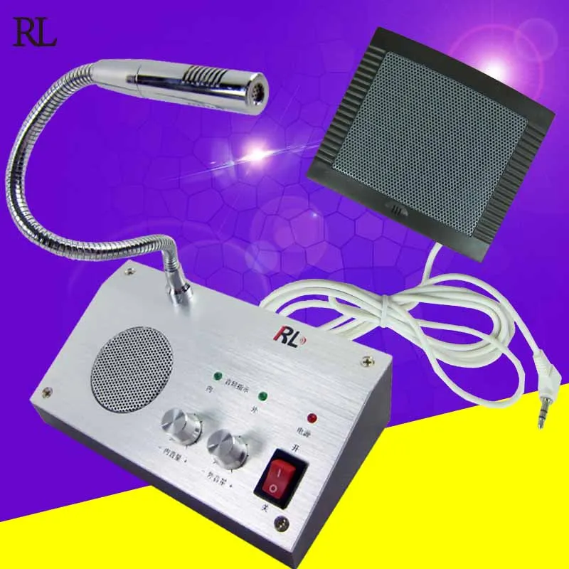 3W Dual way Window Counter Audio Interphone loudspeaker System for Bank ...