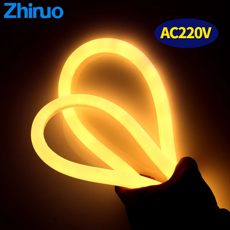 Neon Led Strip Light Tube 220v Power Plug Flexible Tubes Waterproof ...