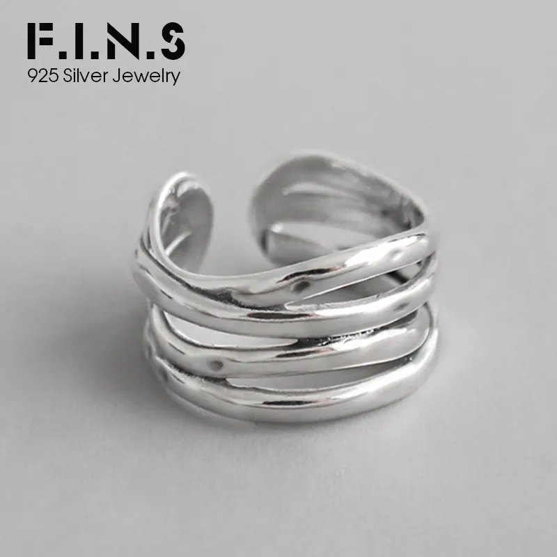 F.I.N.S INS стильные 925 пробы серебряные кольца для женщин, корейское японское модное Открытое ...