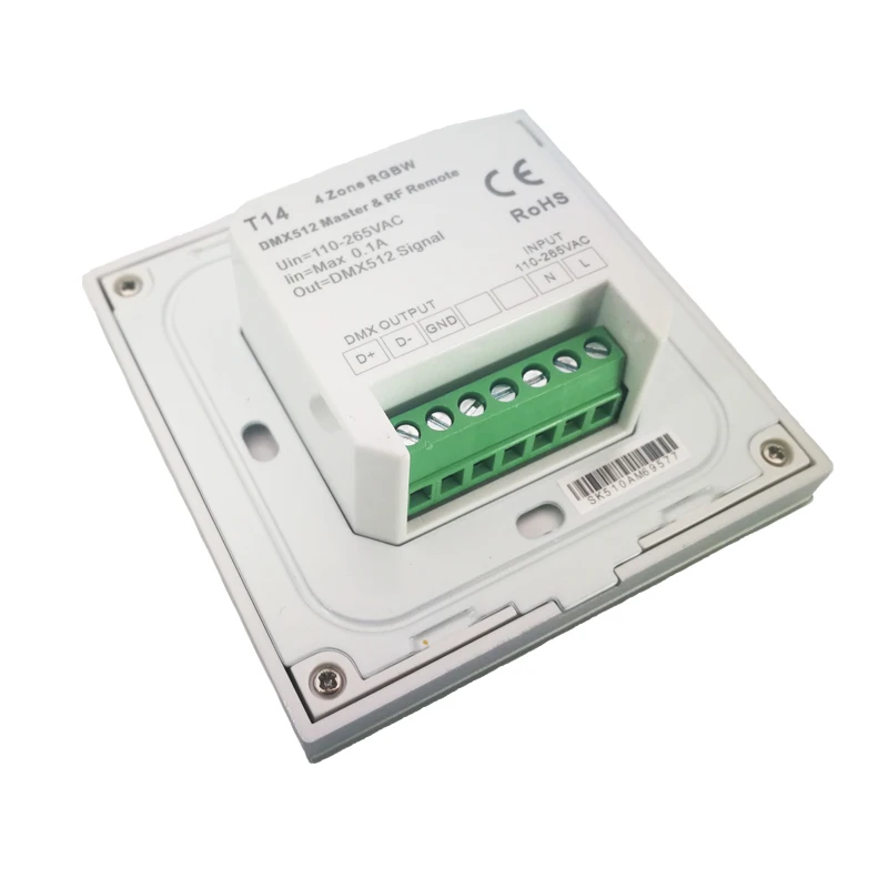 New Wall Mount Touch Panel Led RGBW Controller 100V- 240V 4 Zone 2.4GHz ...