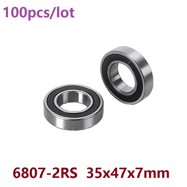 100 ชิ้น/ล็อต 6807 2RS 6807RS 6807 2RS ฿ ball bearing 35*47*7 มม. ลึก ...