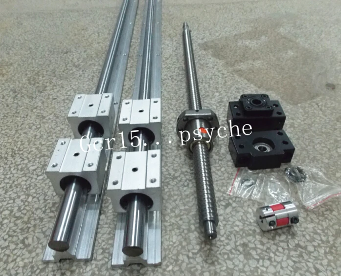 2 SBR20 1000mm linear rail guide sets+1 ballscrew RM2005 1050mm Ball ...