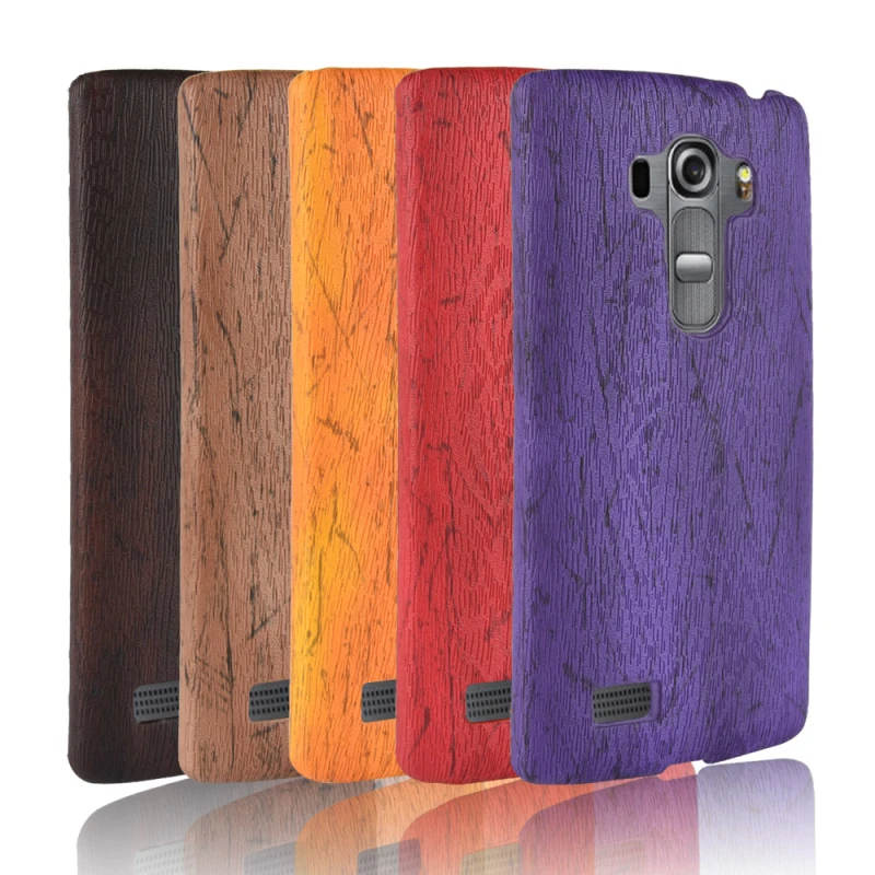 Non slip phone case for LG G4S luxury Wood grain PU leather + PC ...
