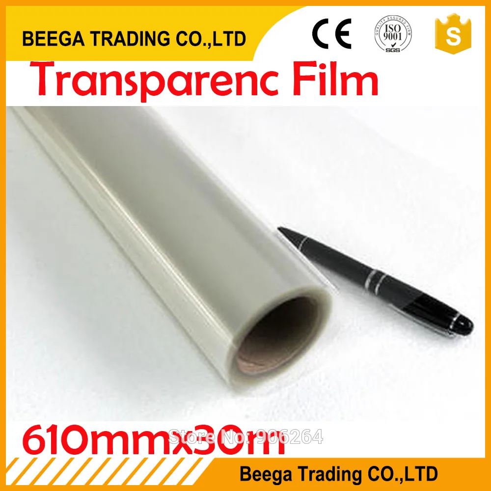 610mm*30m One Roll Transparence Inkjet&Laser Waterproof Transparency ...