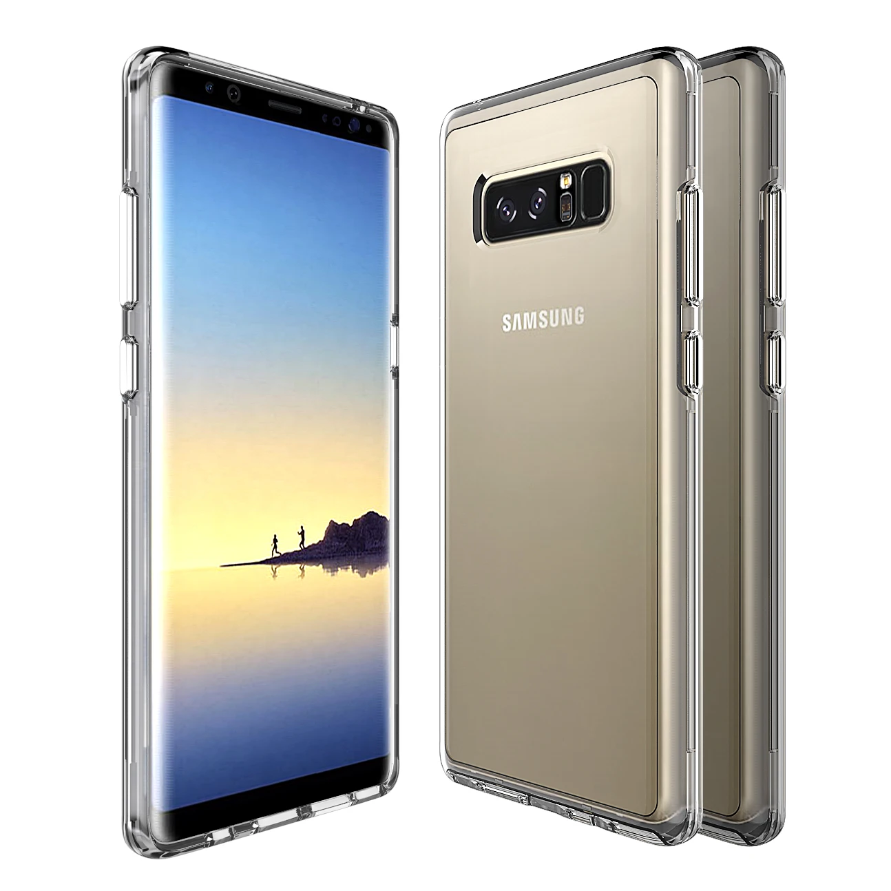 For Samsung Galaxy Note 8 Case Clear Crystal Back Panel Dual Hard ...