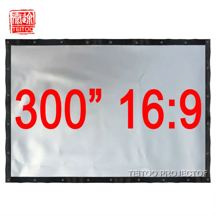 300-Inches-16-9-Large-Size-Outdoor-Fast-Fold-Gray-Metal-Silver ...