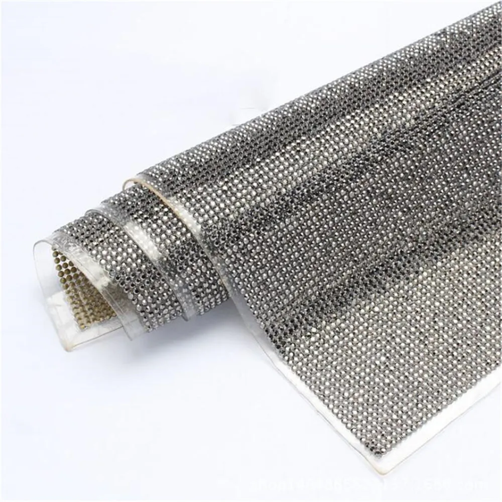 24-40CM-Crystal-Aqua-Blue-Color-Rhinestone-Trim-Mesh-Hotfix-Iron-On ...