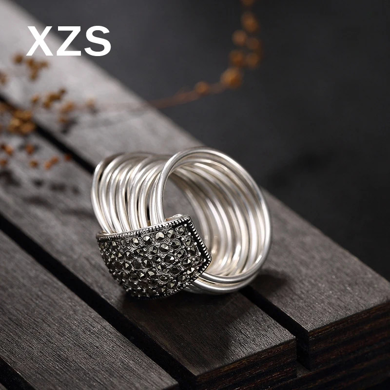 100% Genuine S925 Sterling Silver Chinese Style Hand Made Vintage Rings ...