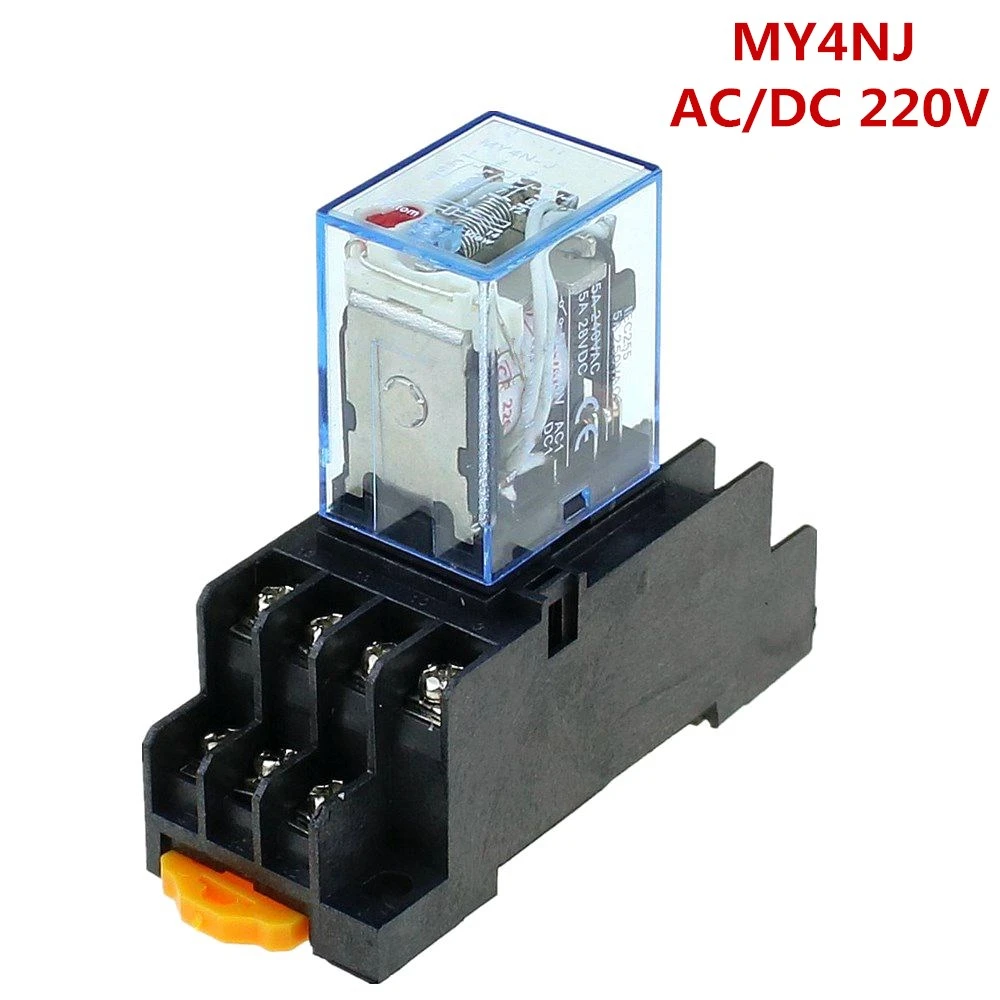 Time Relay 220v / 240v Ac Coil 4pdt Power Relay My4nj Hh54p-l 14 Pin W ...