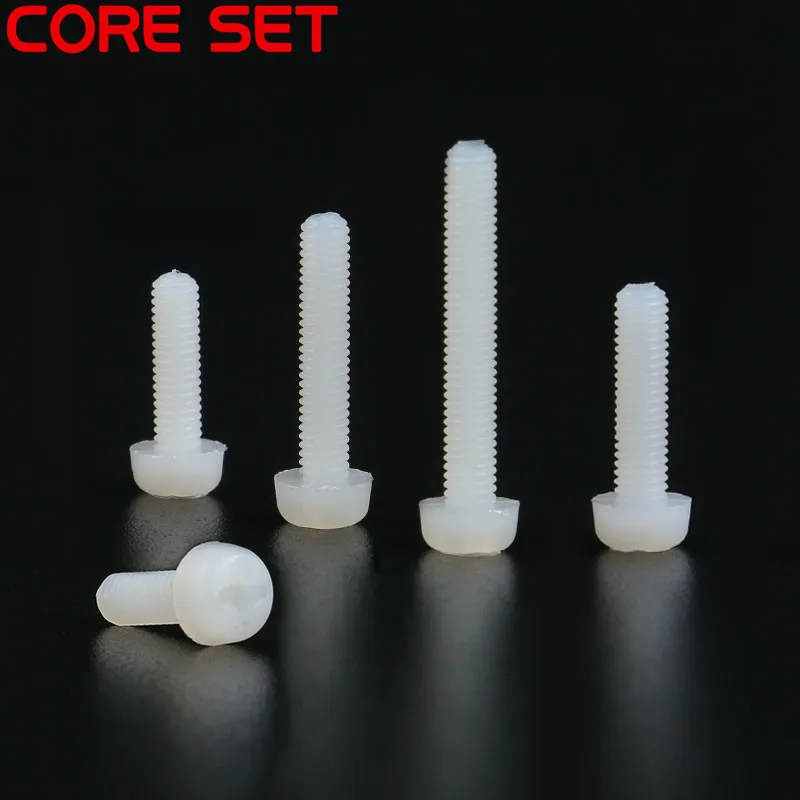 50pcs M3 Cross Pan Head Nylon Screws Plastic Phillips Screw Iso7045 ...