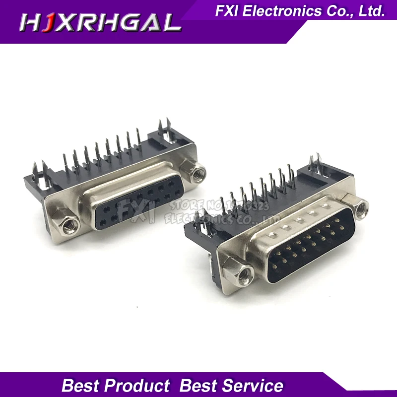 5PCS DR15 DB15 D SUB Female Male 90 hjxrhgal Degree Connector DB15 ...