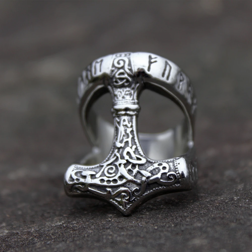 Mjolnir Anillo de nudo de la Trinity del martillo de Thor para hombre ...