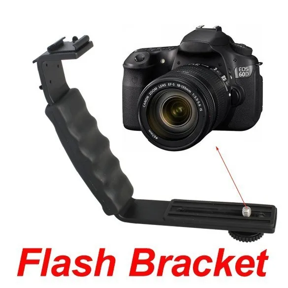 Soporte de brazo de Flash Dual en forma de L para Flash Speedlight LED ...