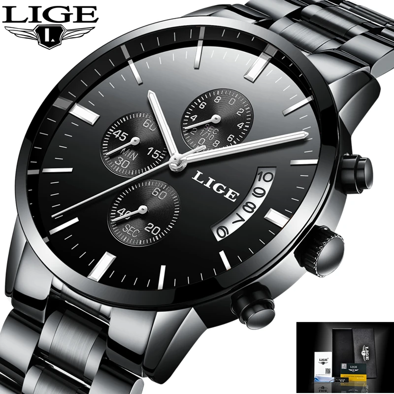 LIGE reloj hombres moda deporte reloj de cuarzo relojes para hombre Top ...