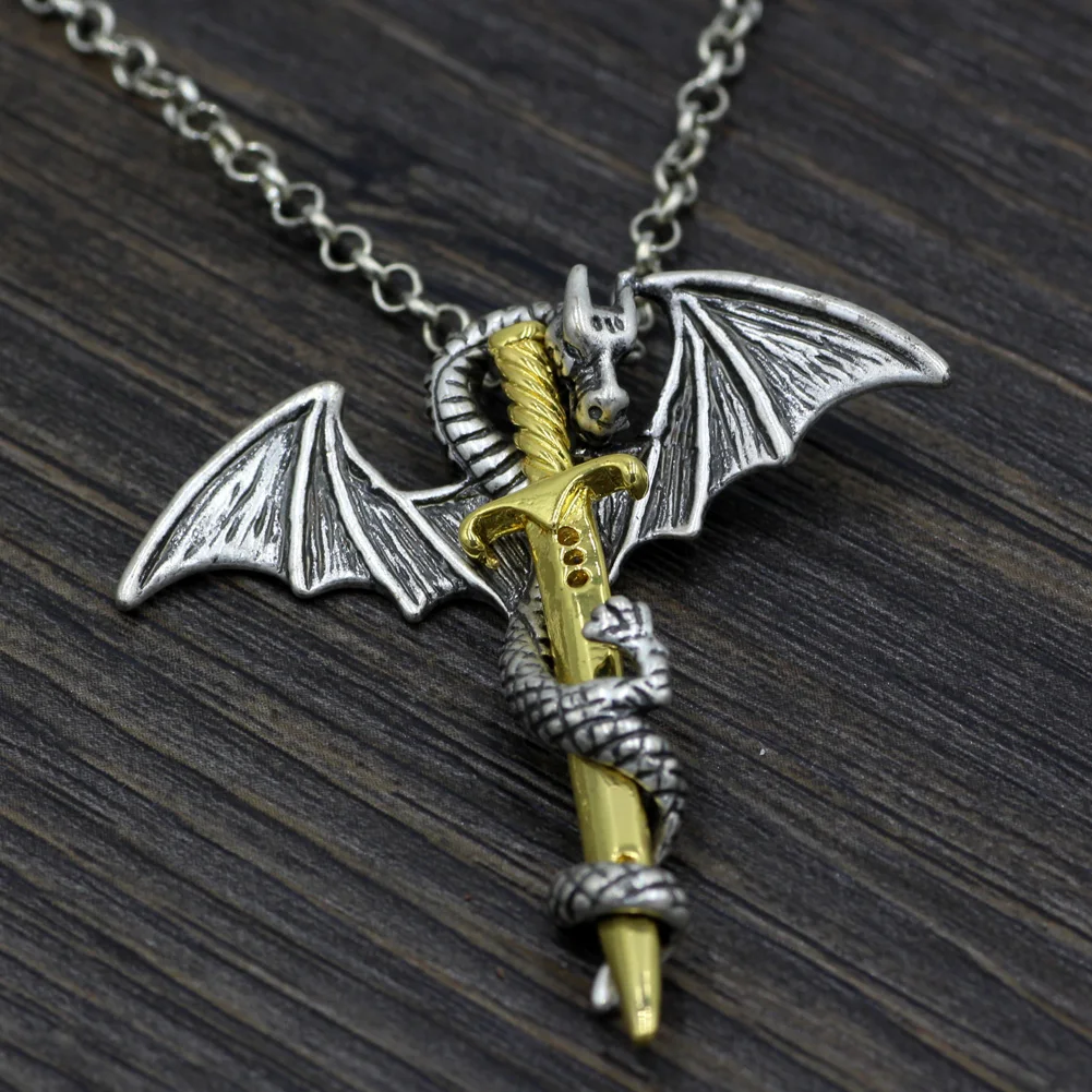 Long Pendant Necklace Pterosaur Sword Jewelry Men Necklace Dragon Punk ... Long Pendant Necklace Pterosaur Sword Jewelry Men Necklace Dragon Punk ...