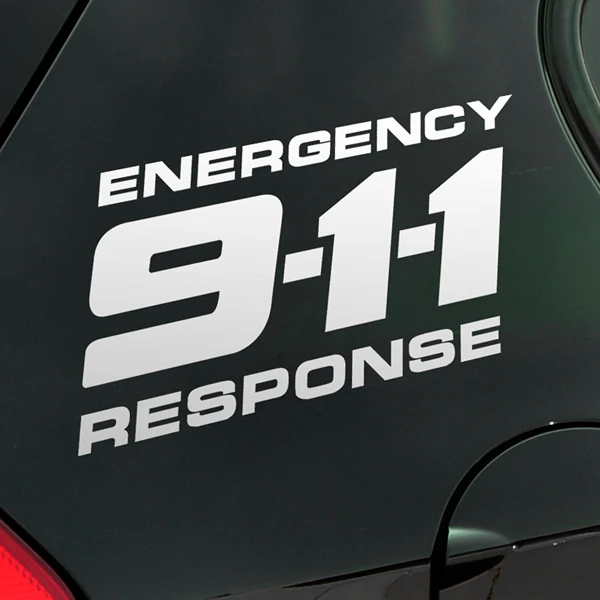 25cm 911 9 1 1 Energency Response Car Styling Reflective Vinyl Sticker ...