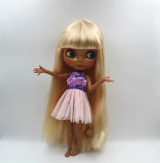 Blyth Doll Gold Bangs Straight Hair Nude Dolls Many Joints Of Body 19 Joints Body T