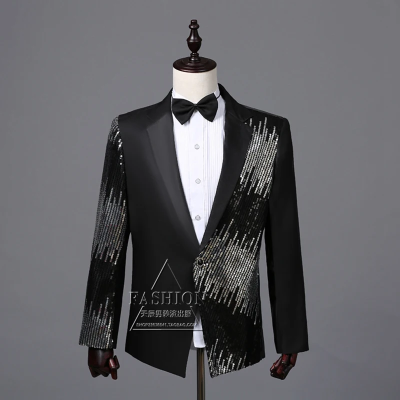 Men Suits Jacket Singers Male Singer Stage Costume Nightclub Slim Suits ...