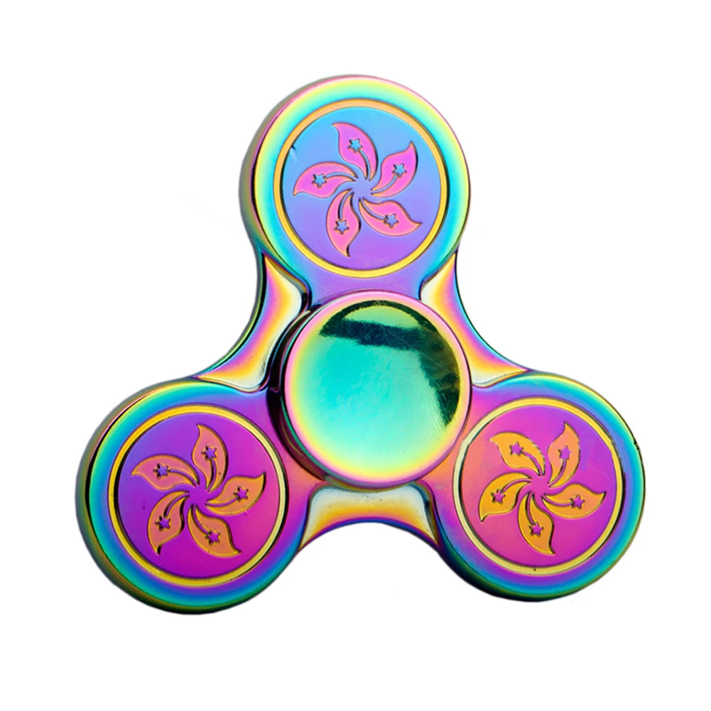 Fidget Finger Spinner Hand Focus Spin Alloy EDC Rainbow Bauhinia Stress ...