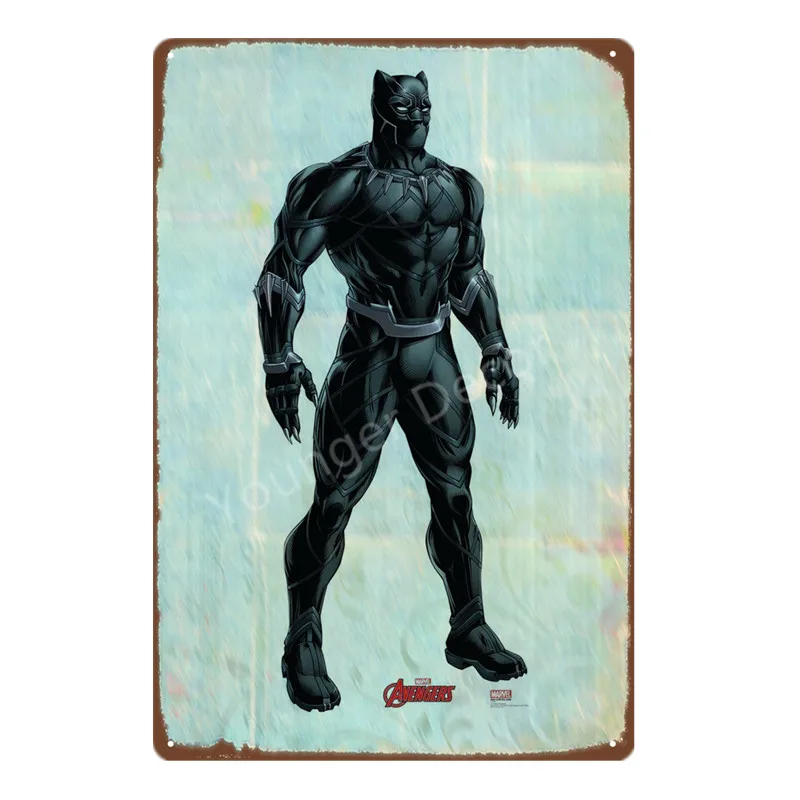 Marvel Avengers Infinity War Superhero Metal Signs The Flash Black ...