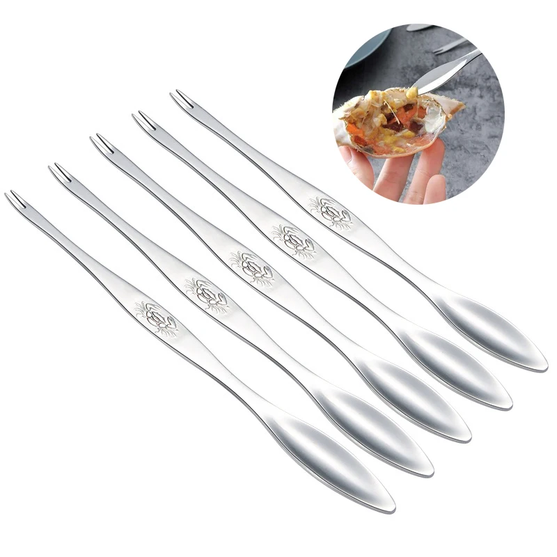 304 Stainless Steel Sharp Crab Fork Creative Dinnerware Set Fruit Forks ...