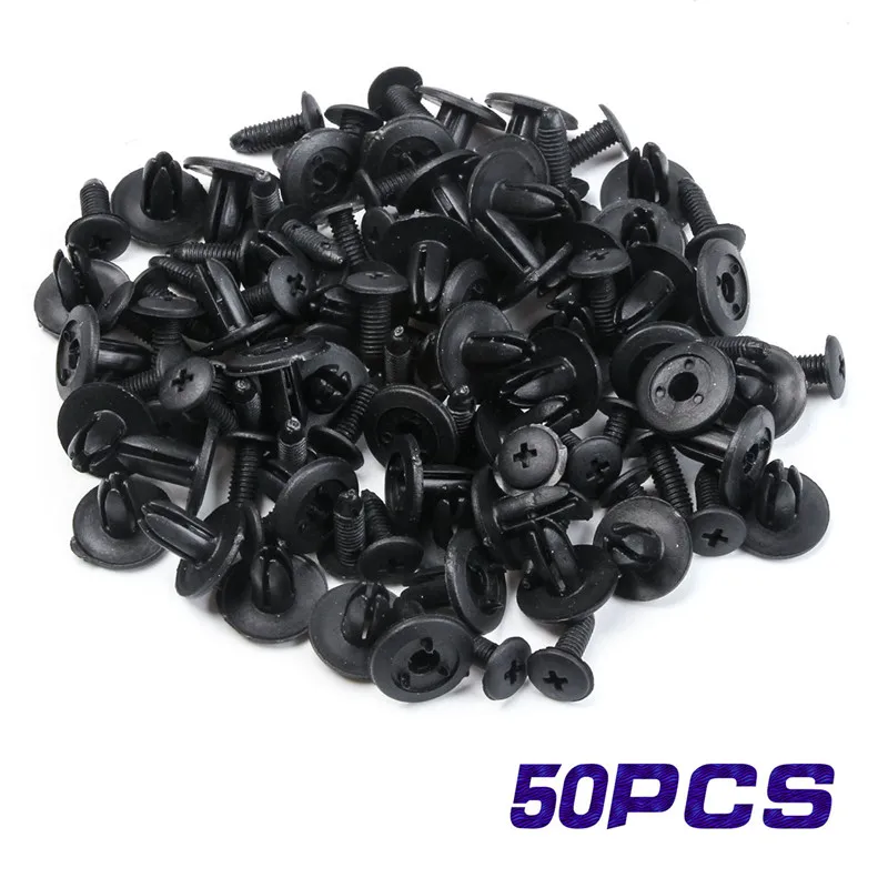 50-PCS-Black-Plastic-Automobile-Rivet-Car-Clip-Screw-Car-Body-Push ...
