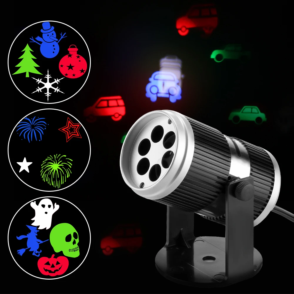LED Projector Light RGB Wall Lamp Image Projection Lights 4 Gobo Slides ...