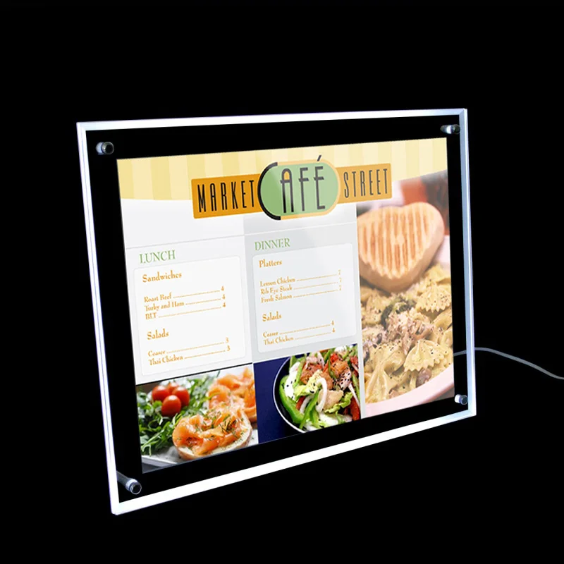 a3 acrylic frame led light box,restairant led menu board,crystal led ...